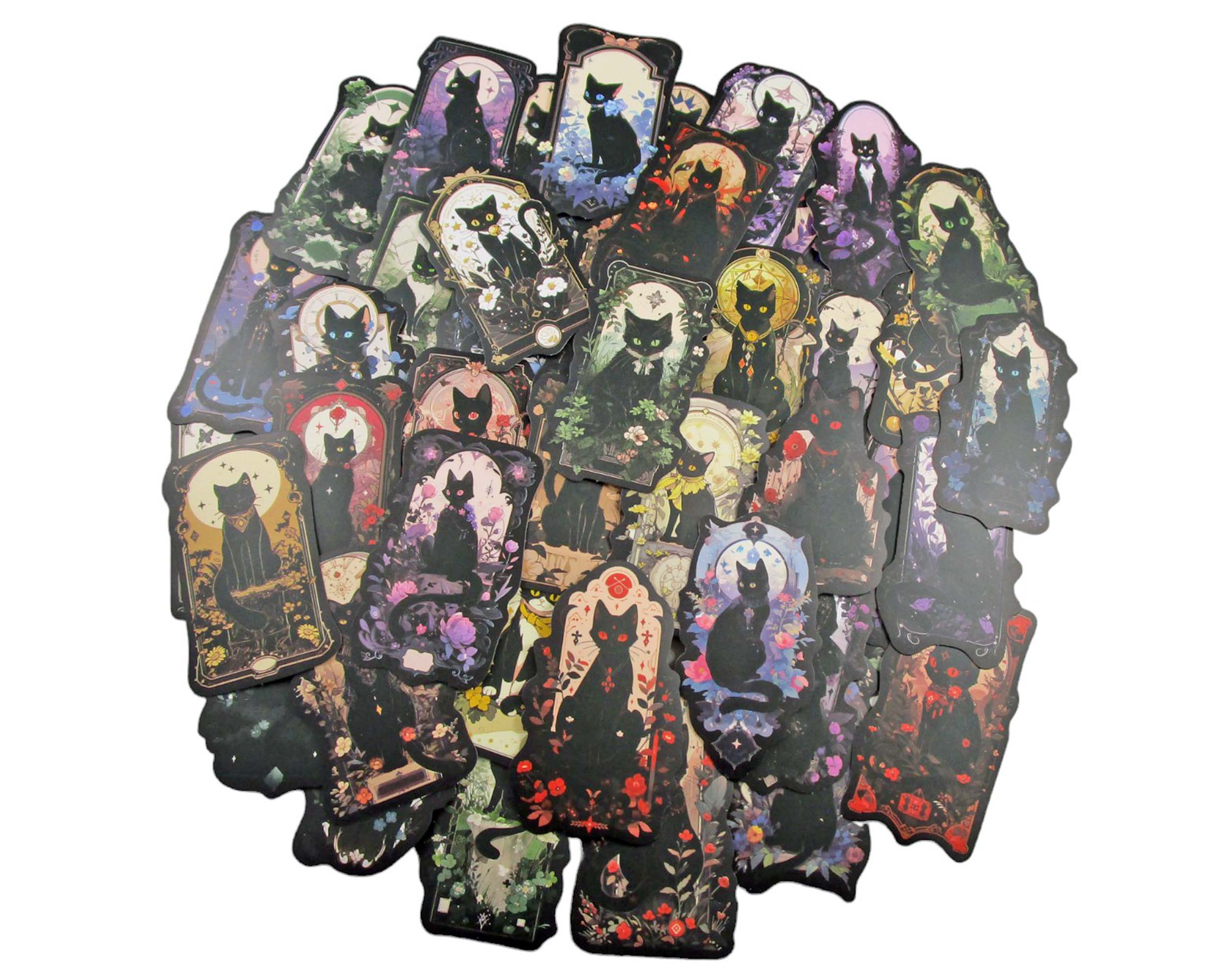 Black Cats Sticker Pack - Waterproof PVC Stickers 50pc J234