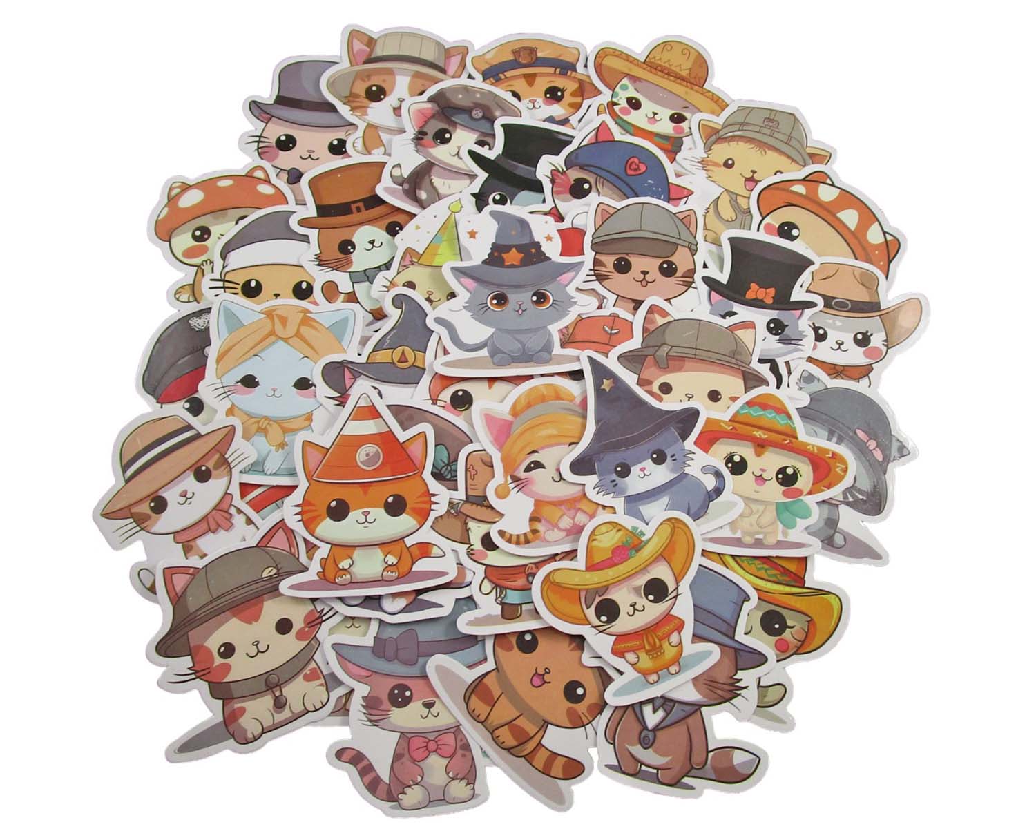 Cute Cats Sticker Pack - Waterproof PVC Stickers 100pc C297