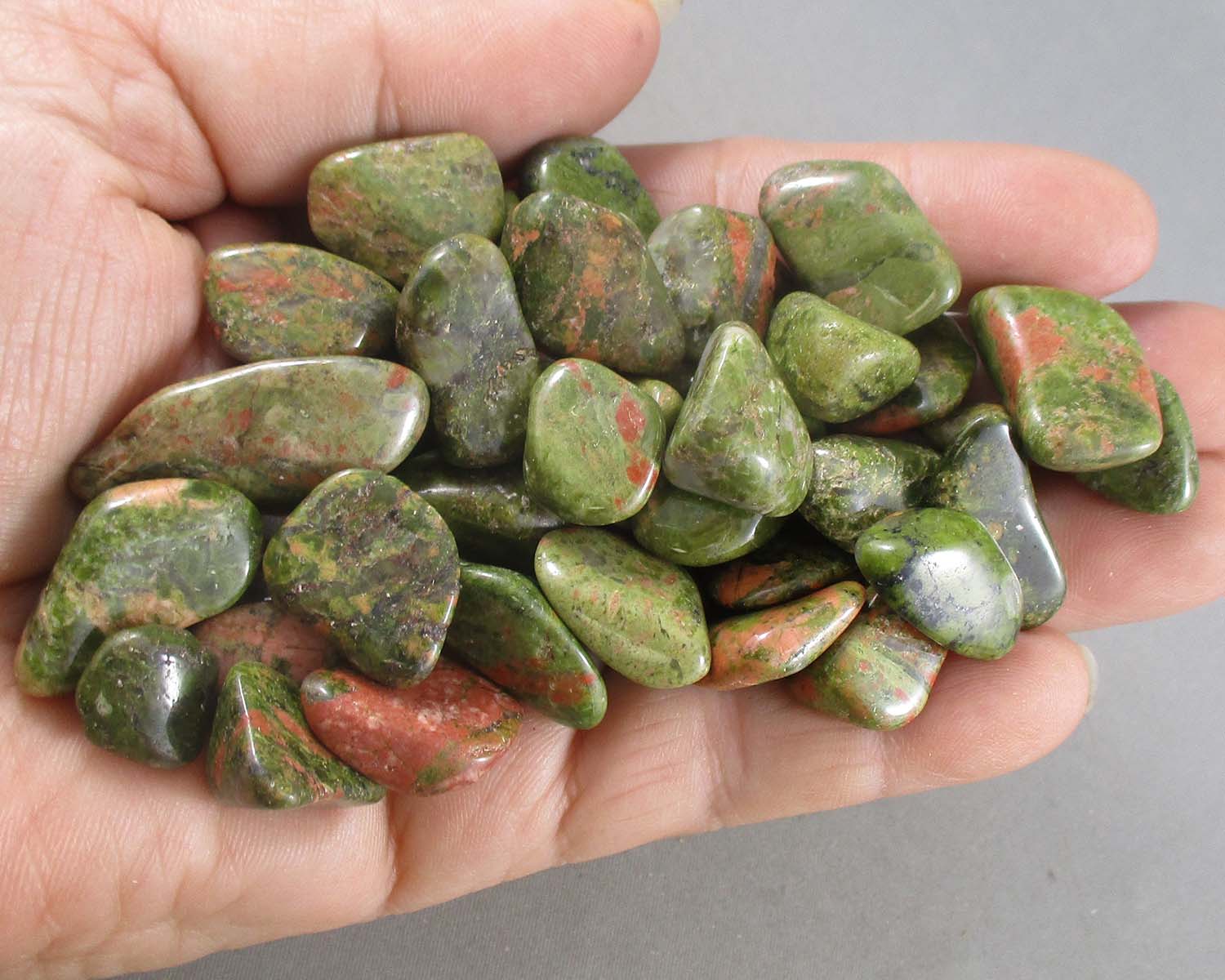 Unakite Polished Stones 5pcs J012**